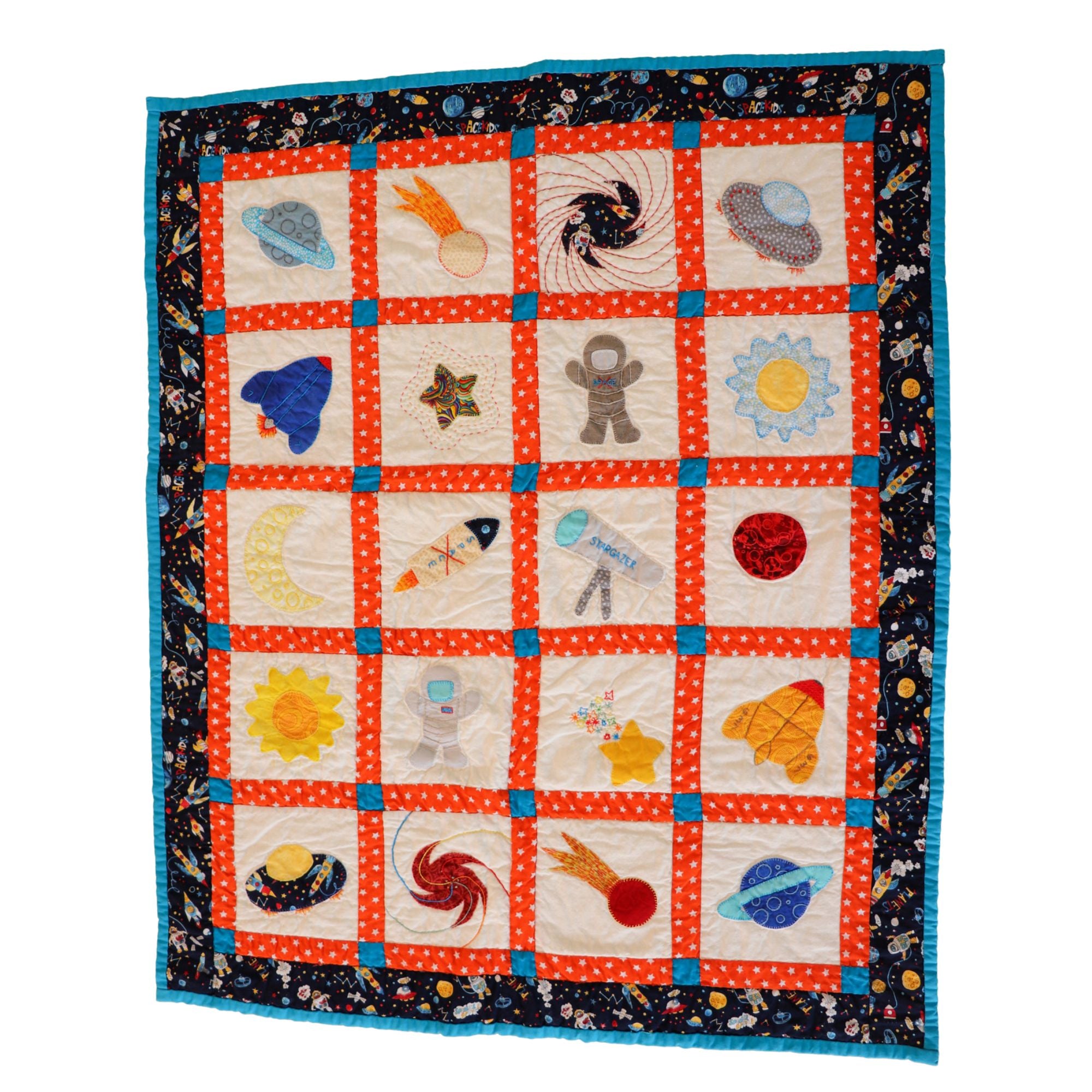 Children's 'Space Exploration' Handmade Quilt – Fine Cell Work