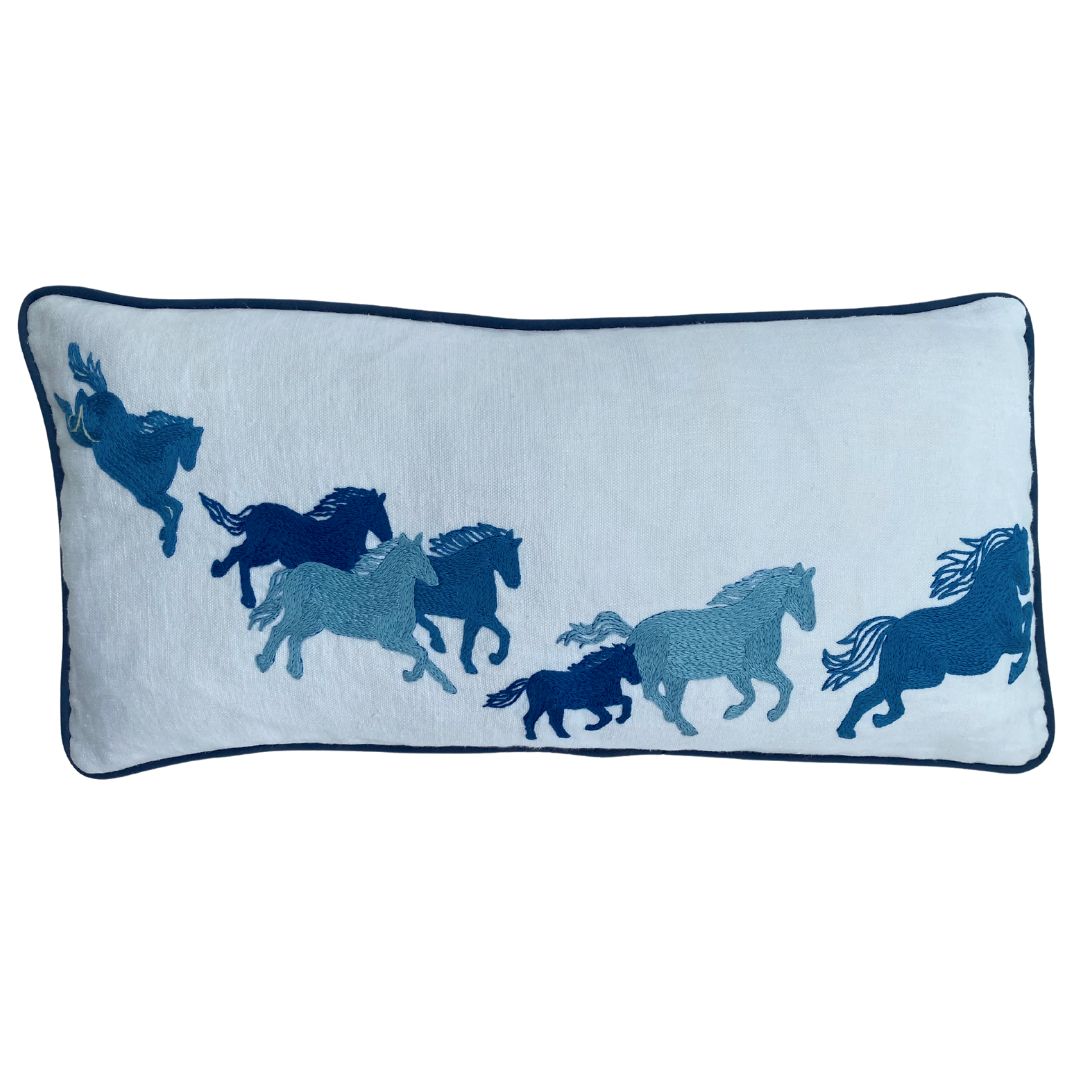 Knepp Rewilding Ponies Hand-Embroidered Cushion – Fine Cell Work
