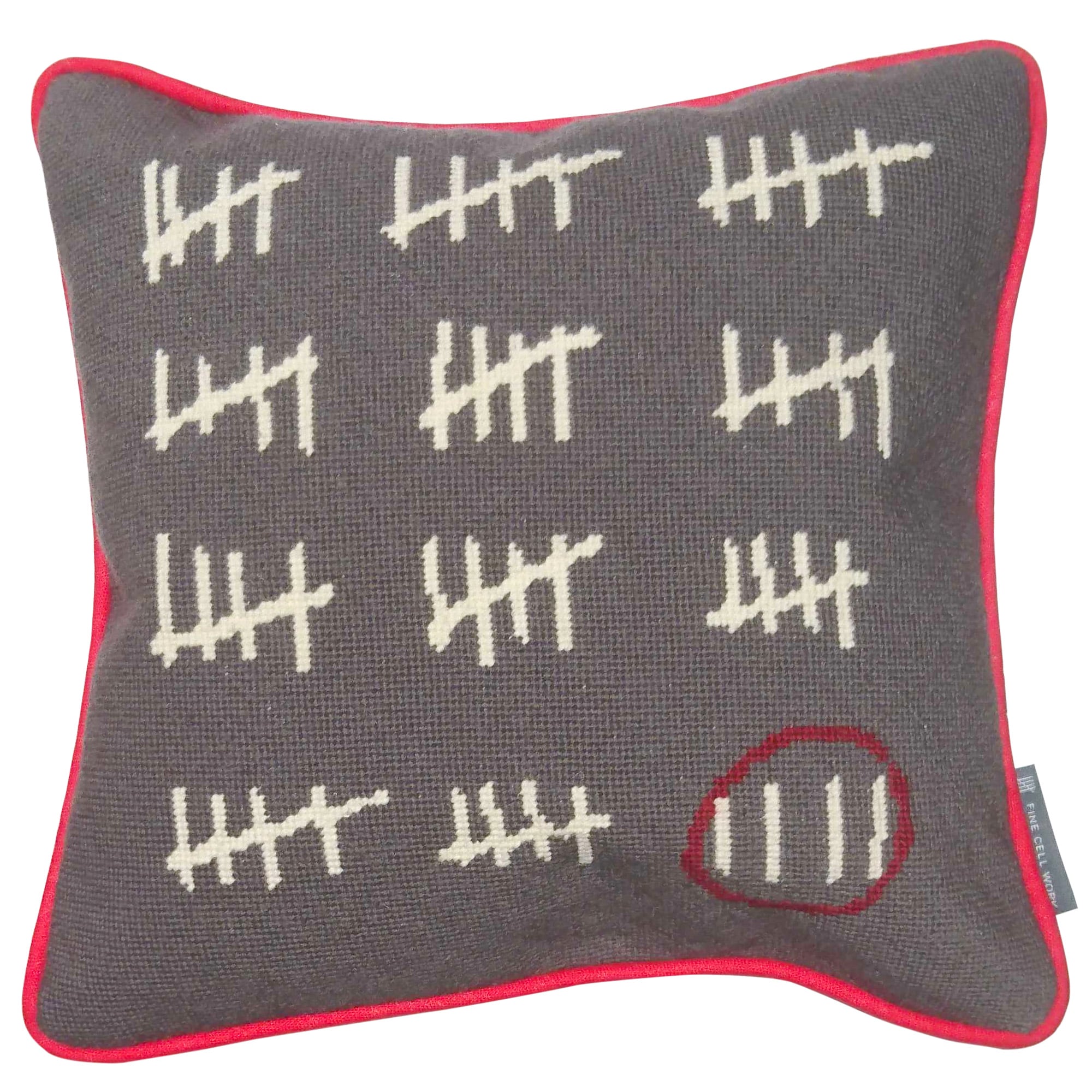 Prison Calendar Cushion by AA Gill Grey | Fine Cell Work