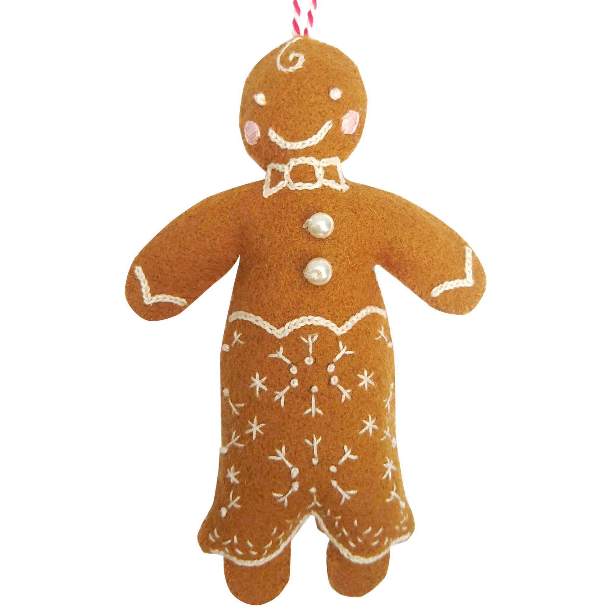 Handmade Christmas Decoration Gerry the Gingerbread Person | Fine Cell Work