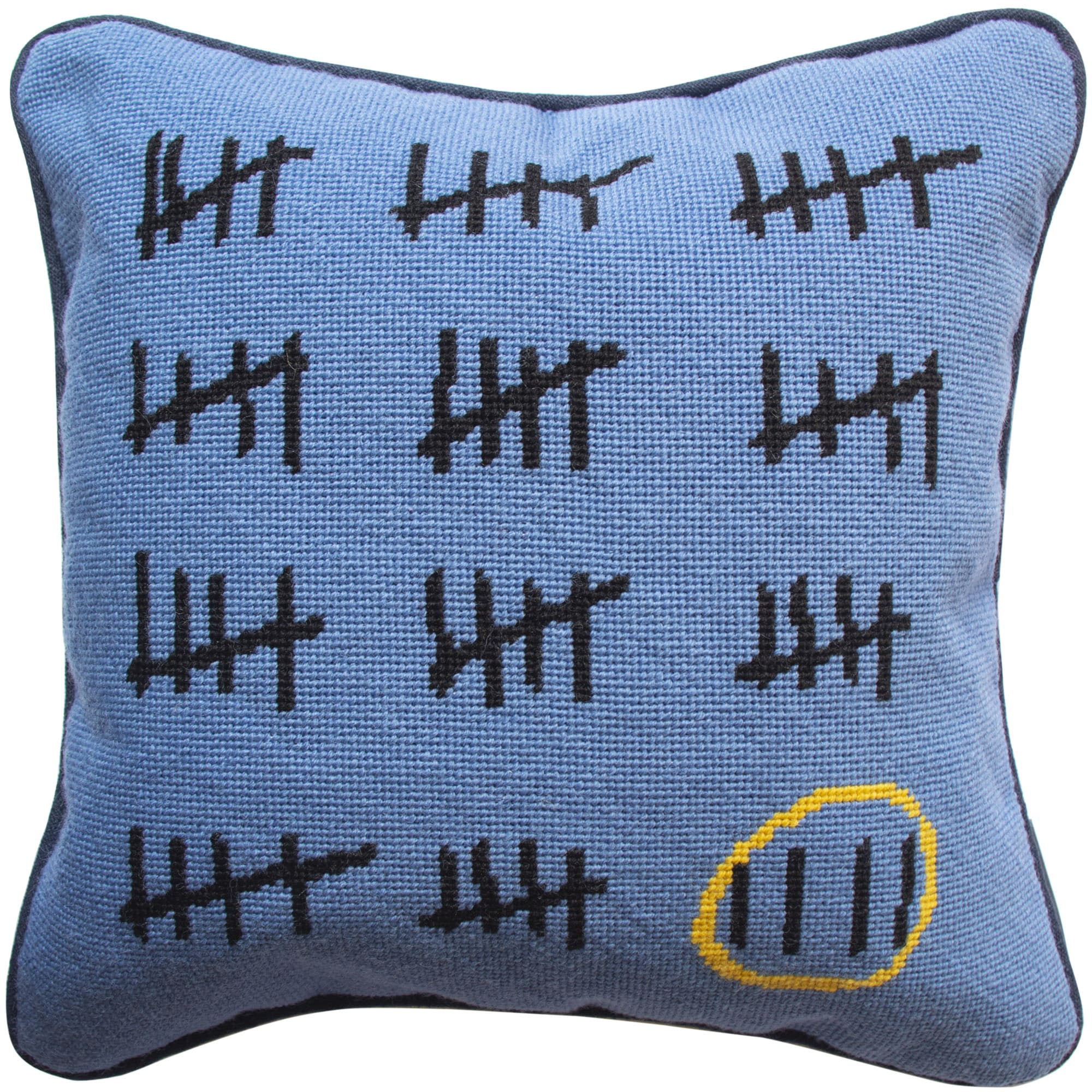 Prison Calendar Cushion by AA Gill Blue | Fine Cell Work